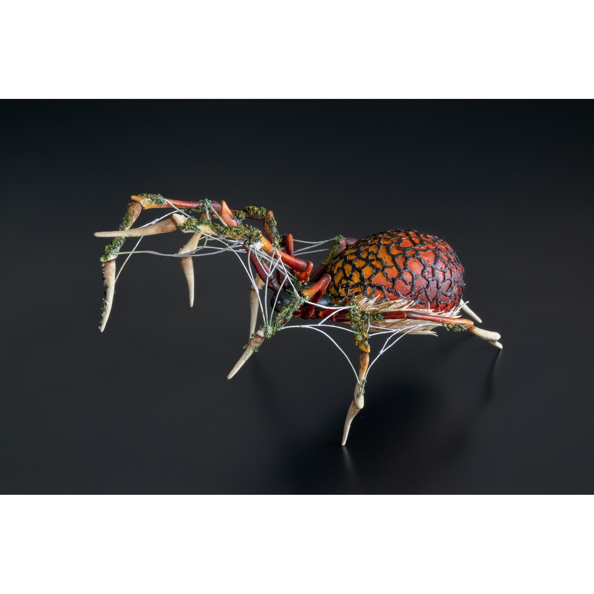 Collectible Handmade Fire spider sculpture. OOAK