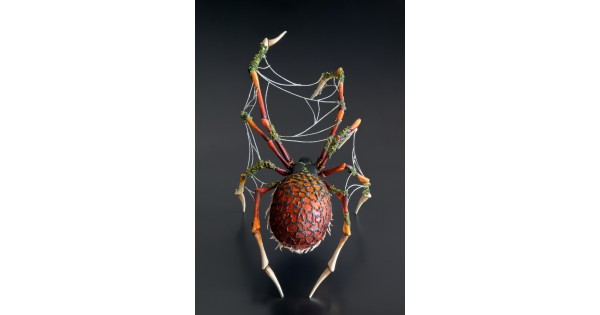 Collectible Handmade Fire spider sculpture. OOAK