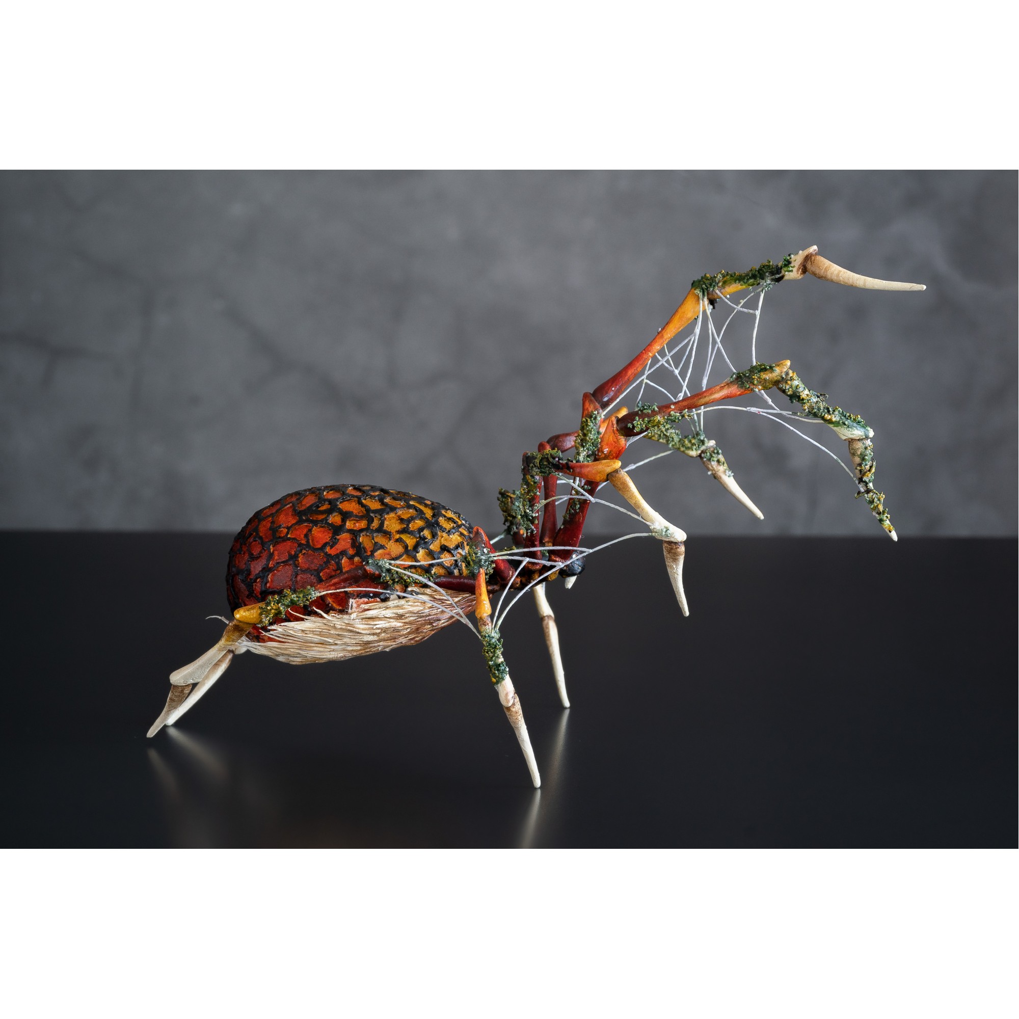 Collectible Handmade Fire spider sculpture. OOAK